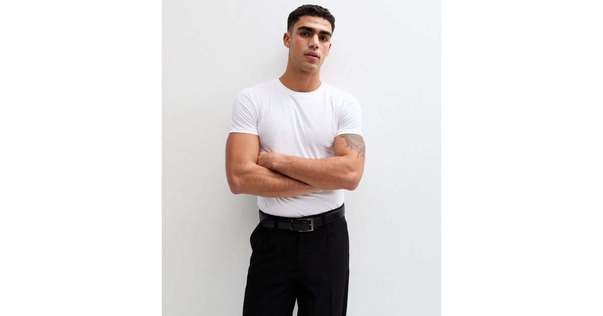 White Cotton Muscle Fit T-Shirt | New Look