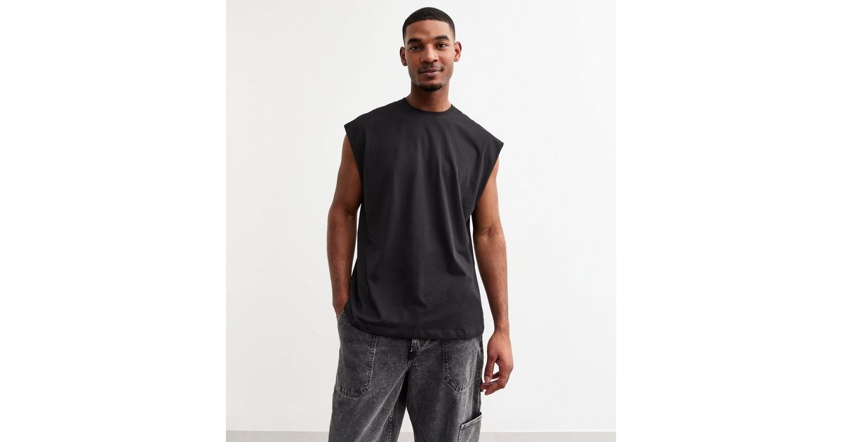 Black Oversized Tank Vest | New Look