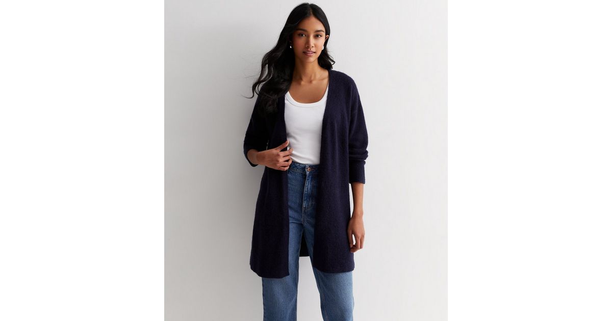 Navy Knit Midi Cardigan | New Look