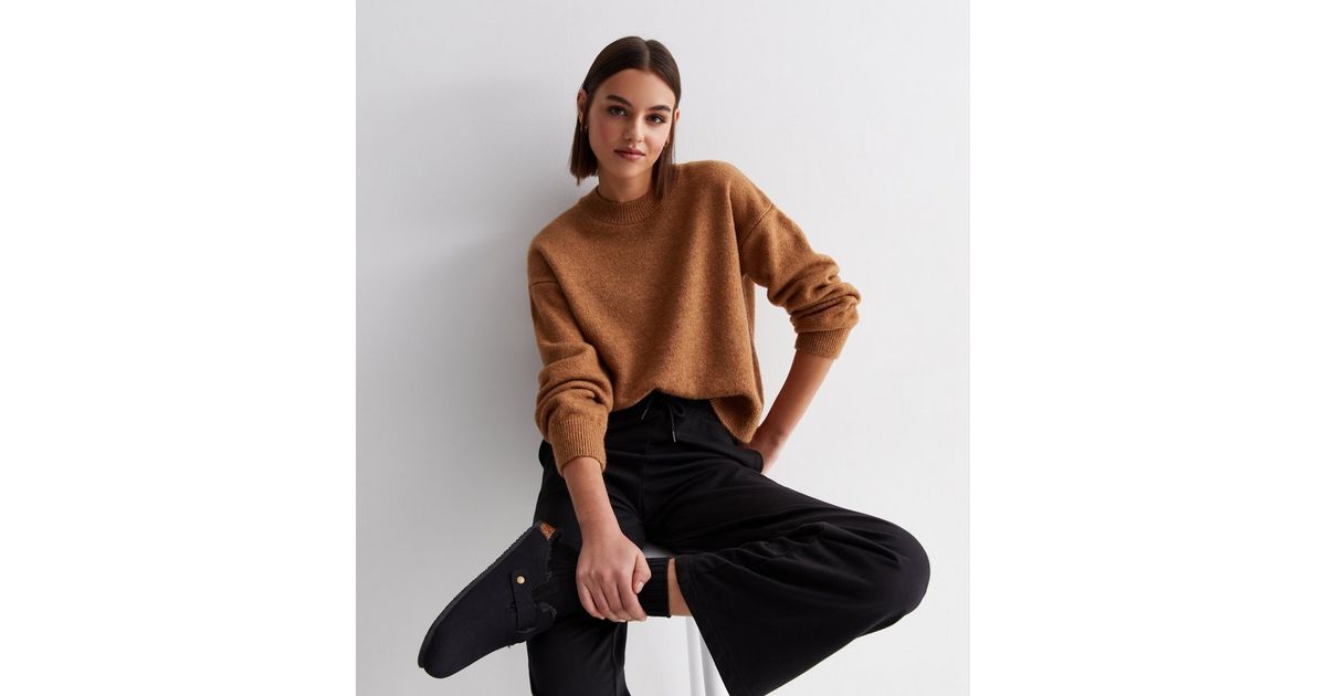 Tan Knit Crew Neck Jumper | New Look