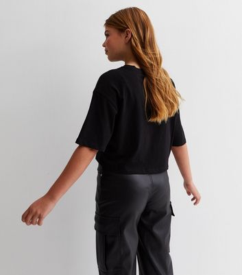 Girls Black Cotton Snow Over It Logo T-Shirt | New Look