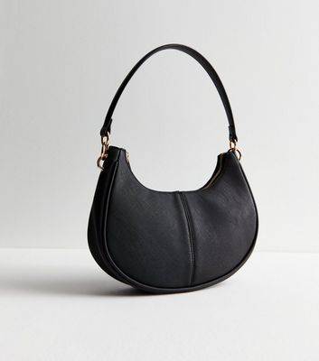 Black Leather-Look Scoop Shoulder Bag | New Look