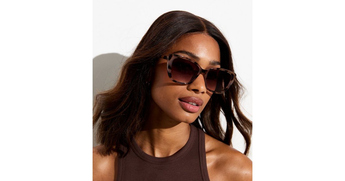 Brown Tortoiseshell Effect Cat Eye Sunglasses New Look