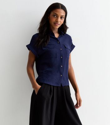 Navy Short Sleeve Shirt | New Look