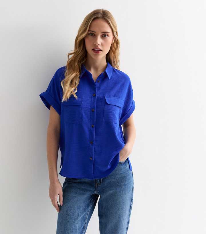 Bright Blue Short Sleeve Shirt | New Look