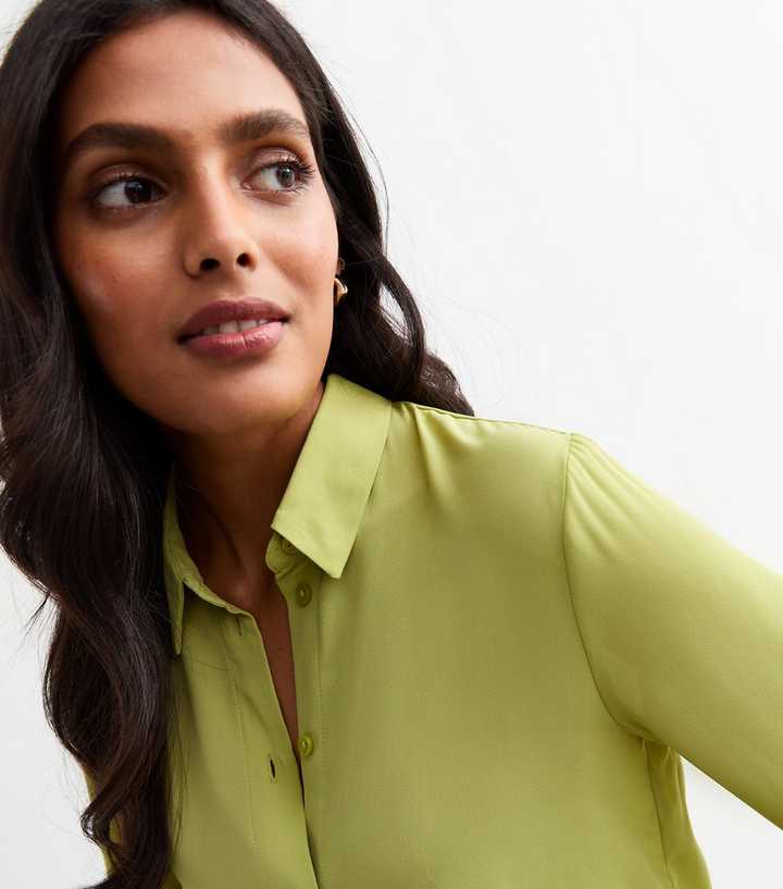 Light Green Long Sleeve Shirt | New Look