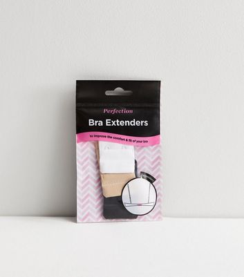 3 Pack Perfection White Tan and Black Bra Strap Extenders | New Look