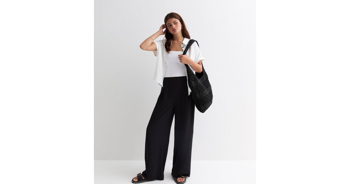 Black Wide Leg Trousers | New Look