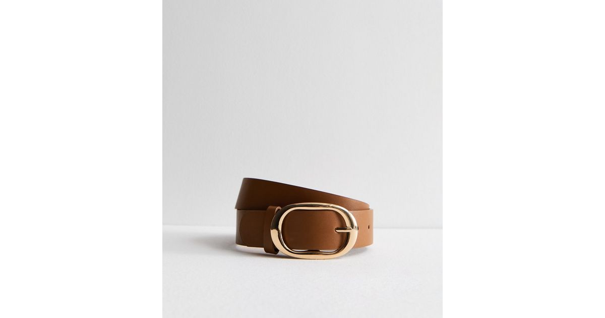 Tan Oval Buckle Belt | New Look