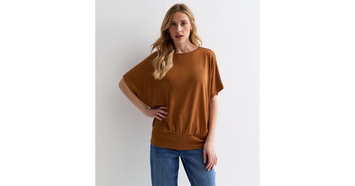 Rust Short Sleeve Batwing Top | New Look
