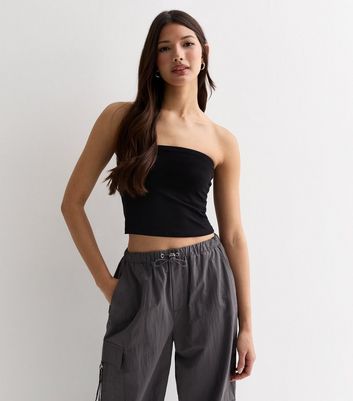 Black Crop Bandeau Top | New Look