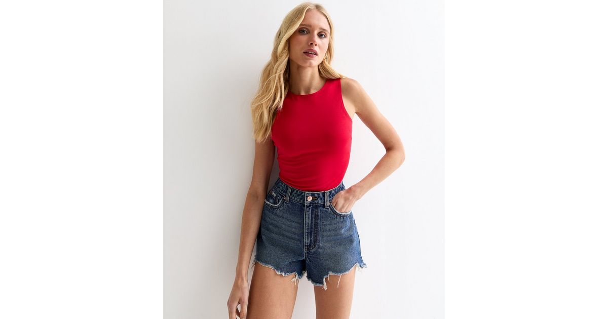 Red High Neck Sleeveless Bodysuit New Look