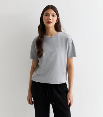 Grey Boxy Cotton T-Shirt | New Look