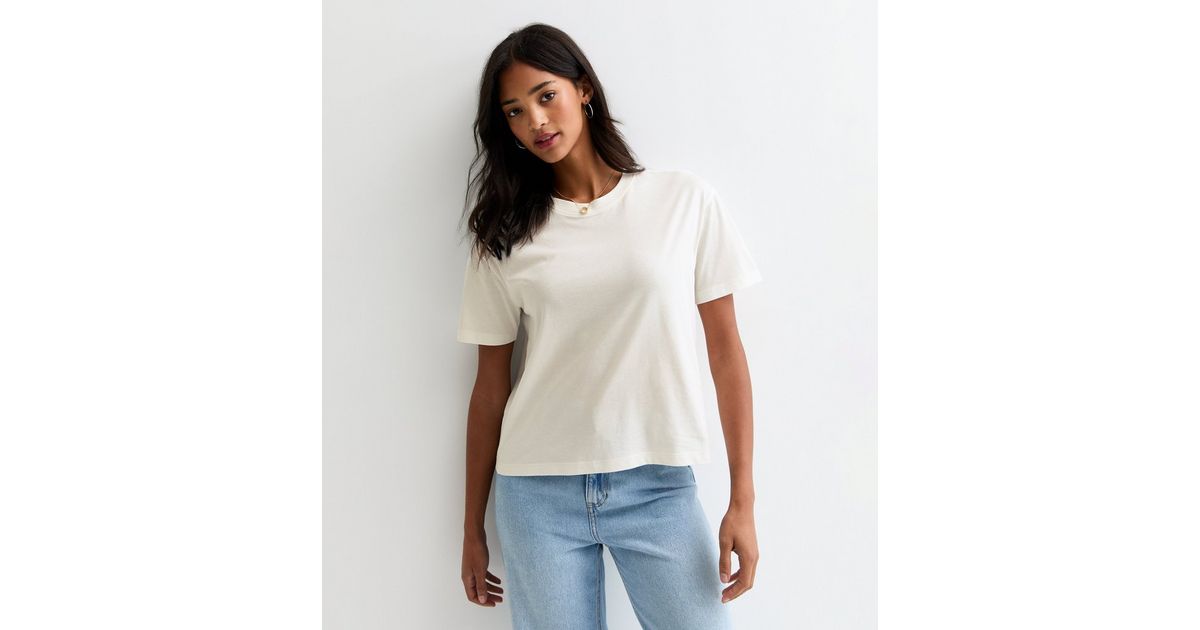 Cream Boxy Cotton T-Shirt | New Look