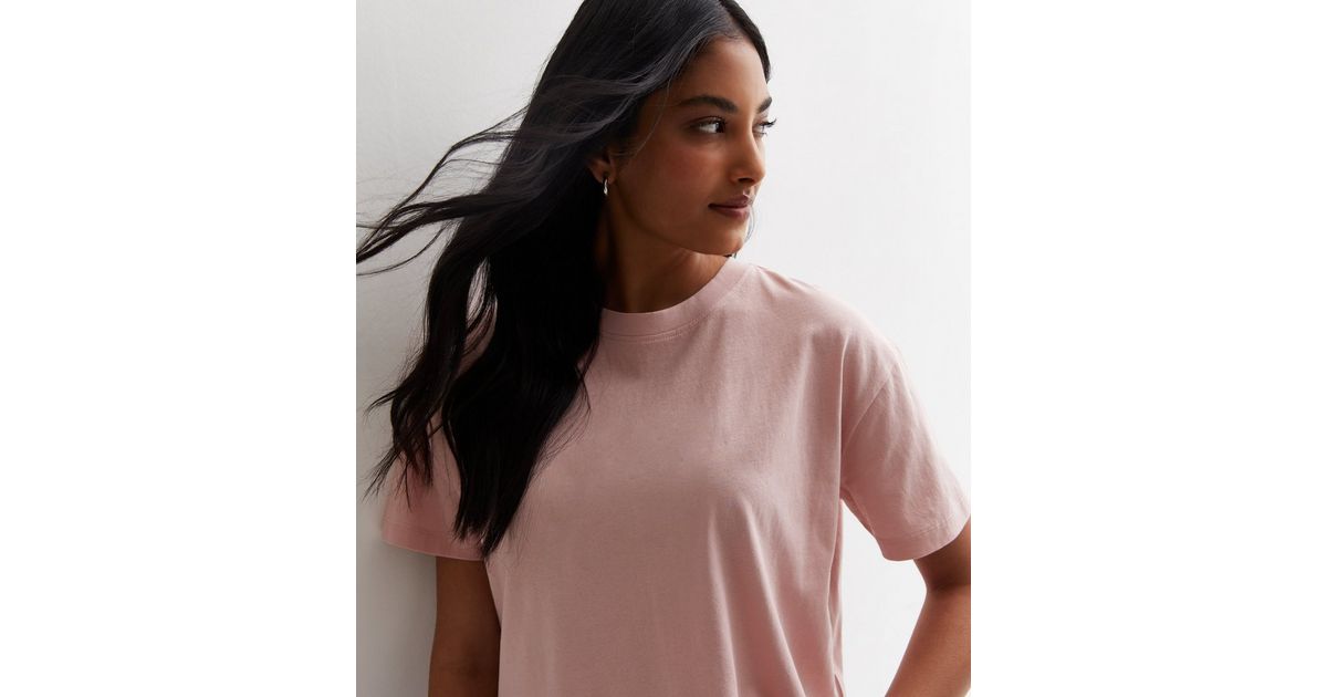 Light Pink Boxy Cotton T-Shirt | New Look