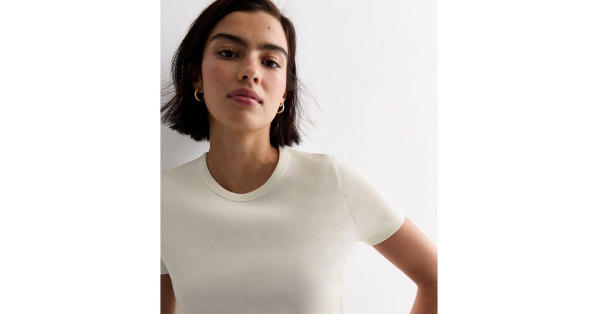 Cream Crew Neck T-Shirt | New Look