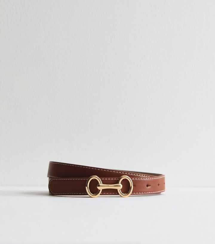 Tan Leather-Look Snaffle Belt | New Look