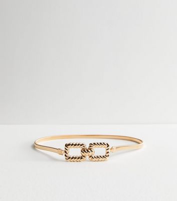 Gold Square Buckle Slinky Belt | New Look