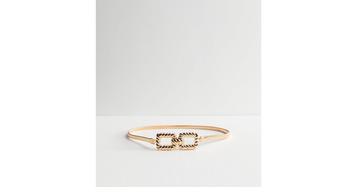Gold Square Buckle Slinky Belt | New Look