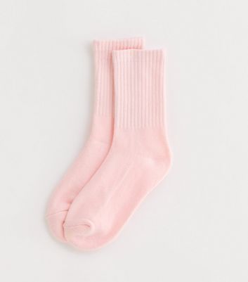 Light Pink Ribbed Tube Socks | New Look