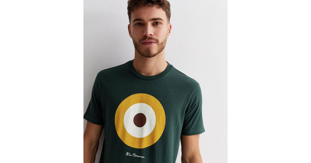 Ben Sherman Dark Green Cotton Target Logo T-Shirt | New Look