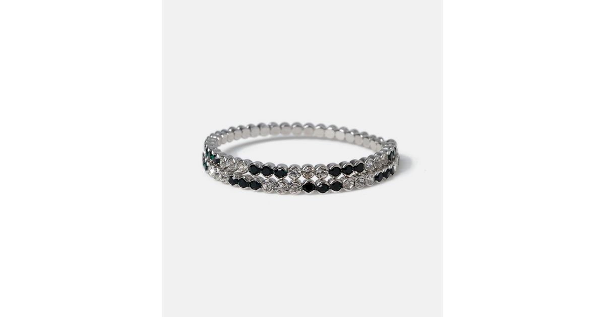 Freedom Green Diamanté Wrap Bracelet | New Look