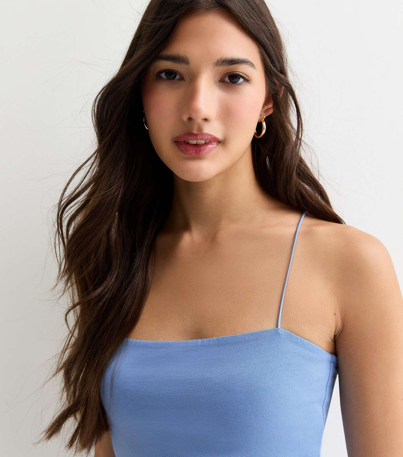 Blue Strappy Crop Top New Look