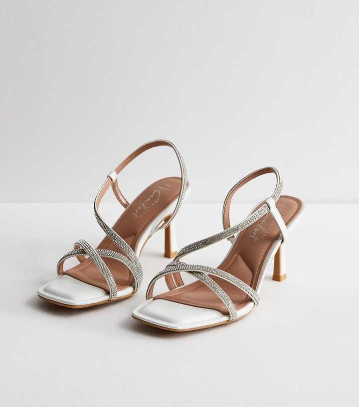 Wide Fit Diamonte Multi Strap Heel Sandals | New Look