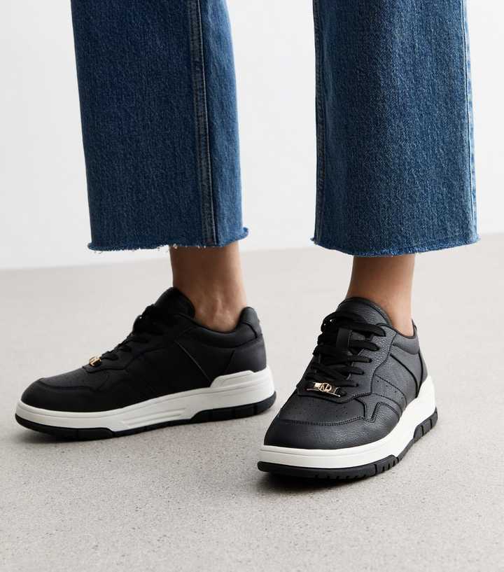Black Low Top Chunky Trainers | New Look