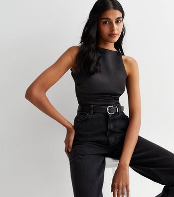 Urban Bliss Black Satin Backless Tie Top | New Look