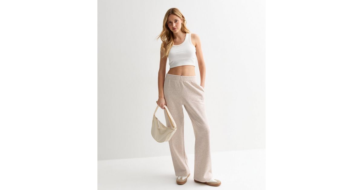 Cream Drawstring Wide Leg Joggers | New Look