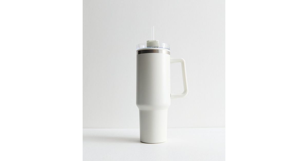 Off White Insulated 1L Straw Cup | New Look