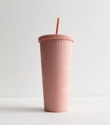 Pink Swirl Pattern 680ML Straw Cup | New Look