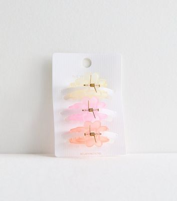 3 Pack Small Frosted Hair Claw Clips | New Look