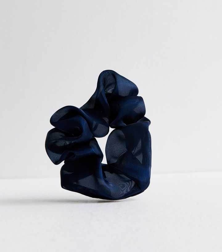 Navy Organza Scrunchie | New Look