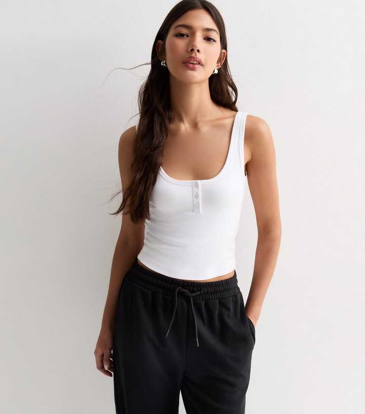 White Button Front Vest | New Look