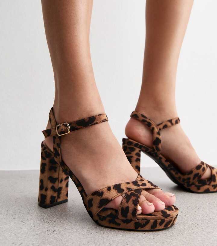 leopard print platform stilettos