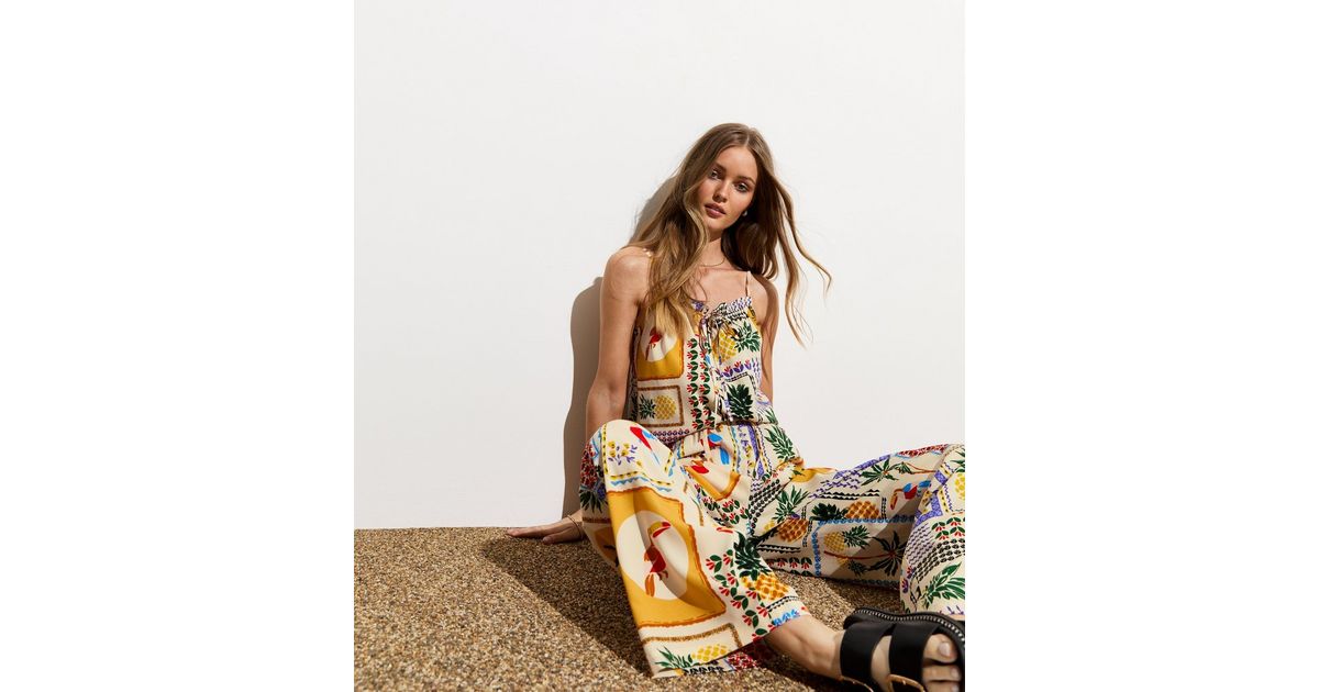Multicolour Tropical-Patterned Cami Top | New Look