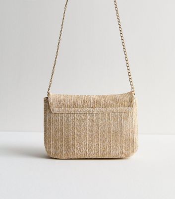 Stone Raffia Cross Body Bag | New Look
