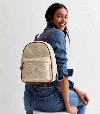 Off White Monogram Midi Backpack | New Look