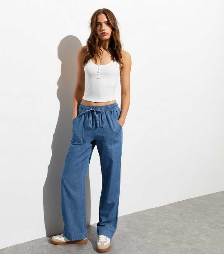 Denim Wide Leg Pants Homage Farrah Jeans Wide Leg Grijs