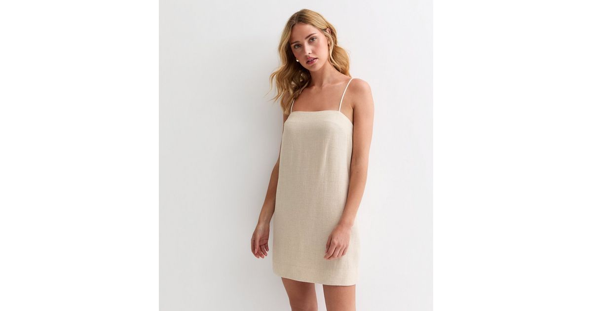 Cream Tie-Back Strappy Micro Mini Dress | New Look