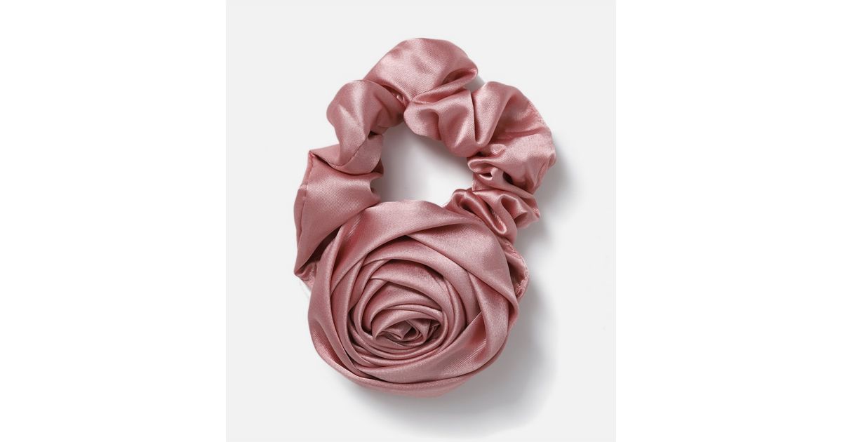Muse Pink Rose Hair Scrunchie | New Look