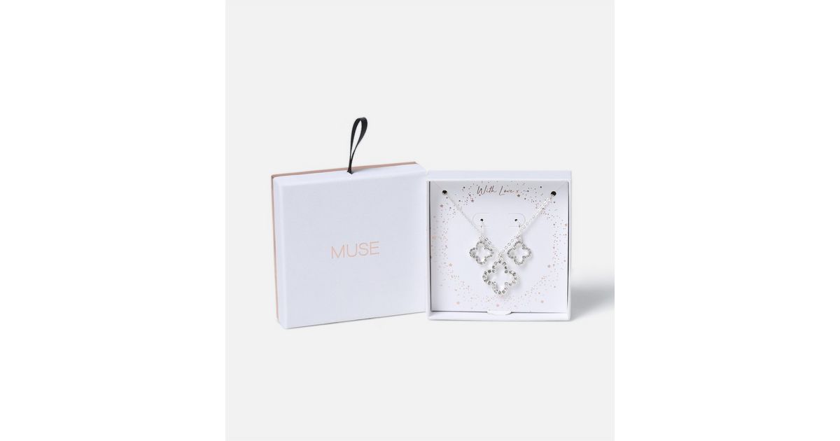 Muse Diamanté Four Leaf Clover Gift Box | New Look