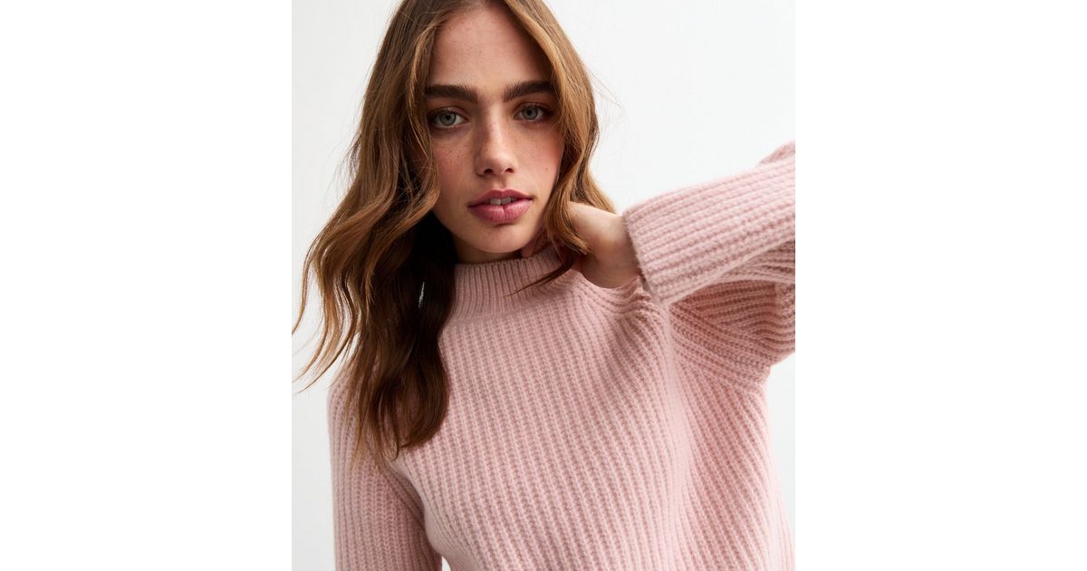 Pink Ribbed Knit Long Sleeve Jumper | New Look