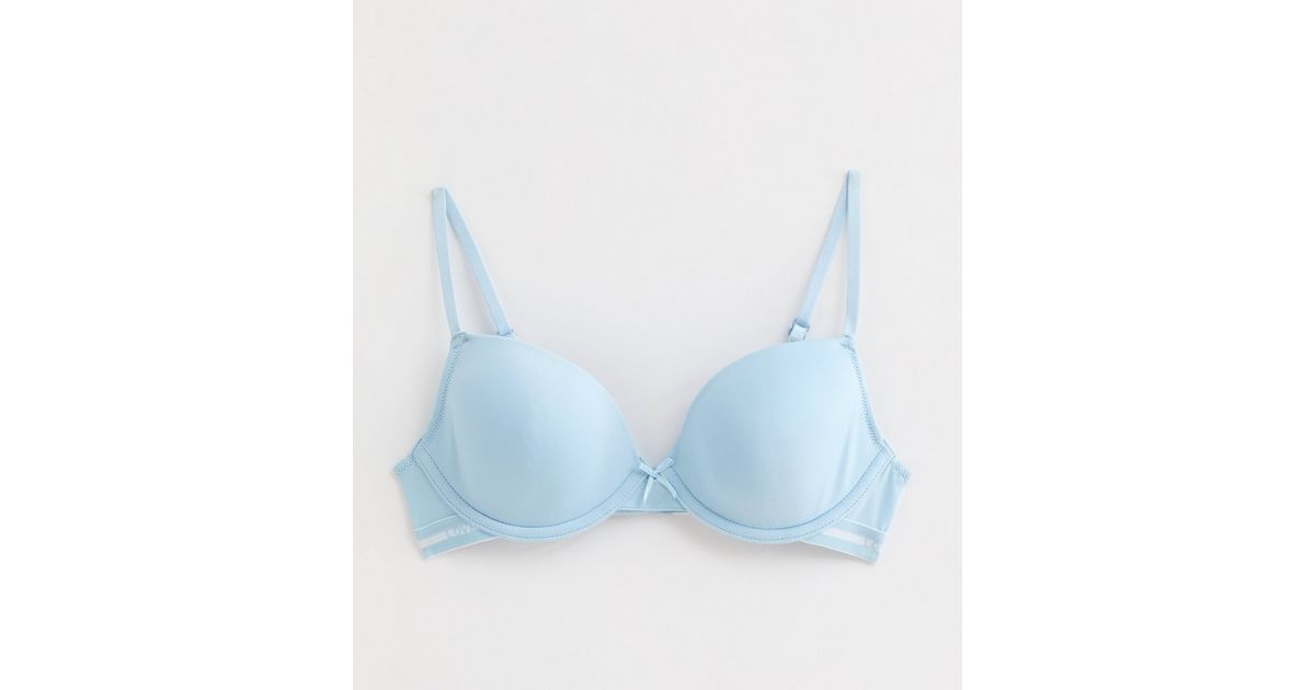 Girls Pale Blue 'Love' Slogan T-Shirt Bra | New Look