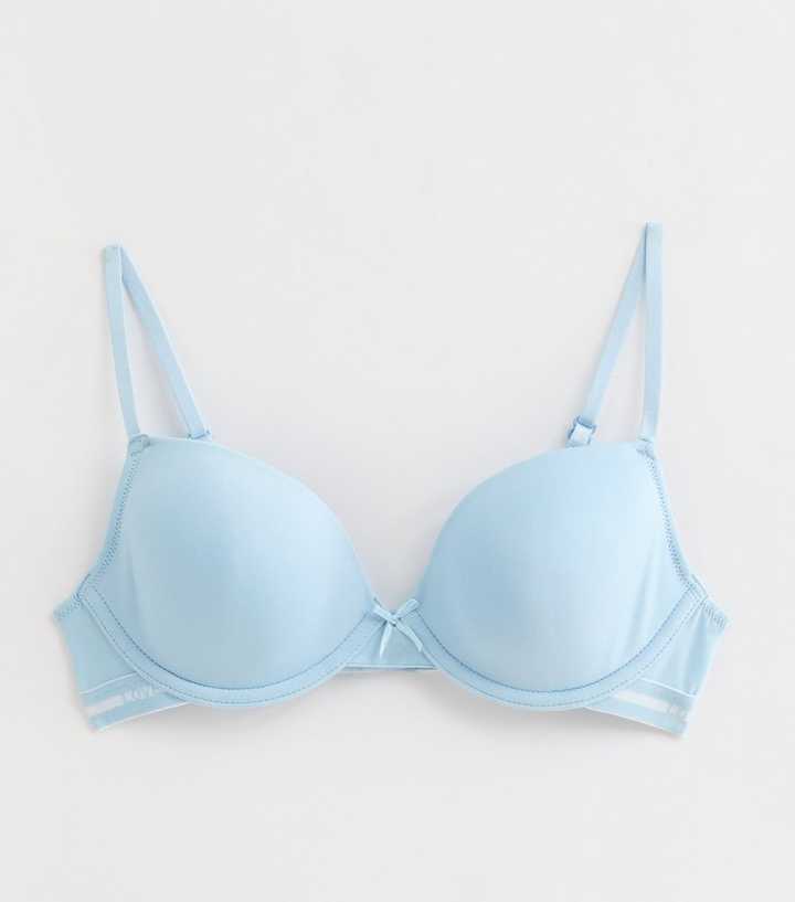 Girls Pale Blue 'Love' Slogan T-Shirt Bra | New Look