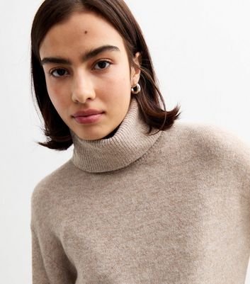 Mink Roll Neck Step Hem Jumper | New Look
