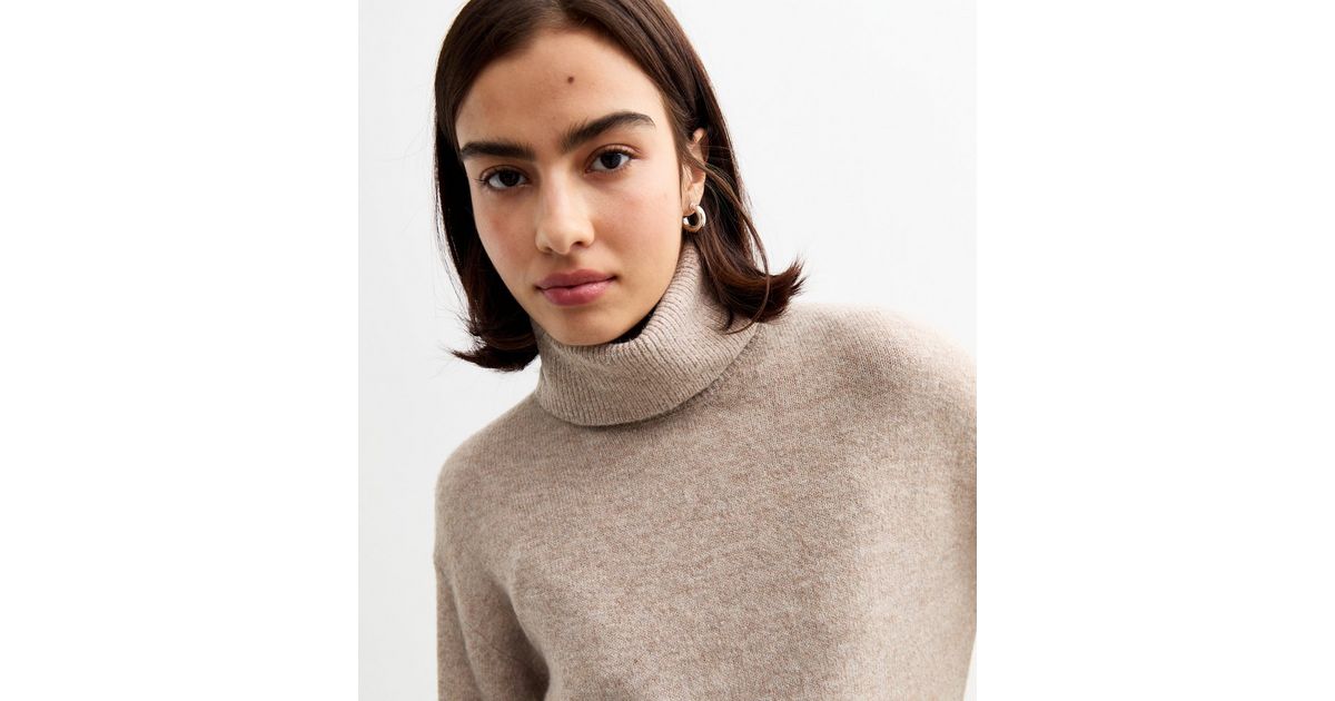 Mink Roll Neck Step Hem Jumper | New Look