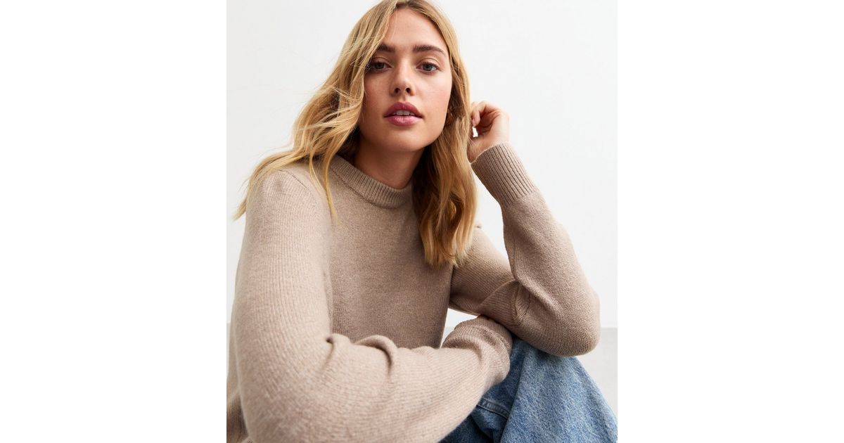 Beige Crew Neck Knit Jumper | New Look